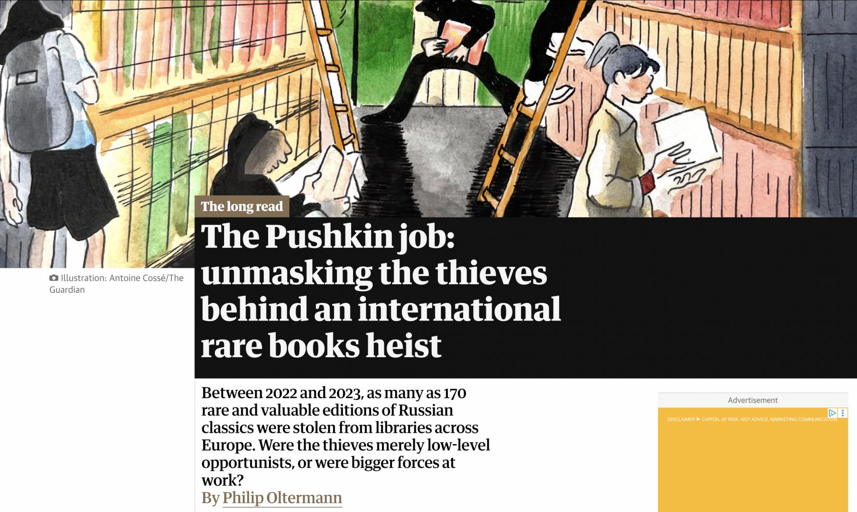 The Pushkin job: unmasking the thieves behind an international rare books heist | International ...